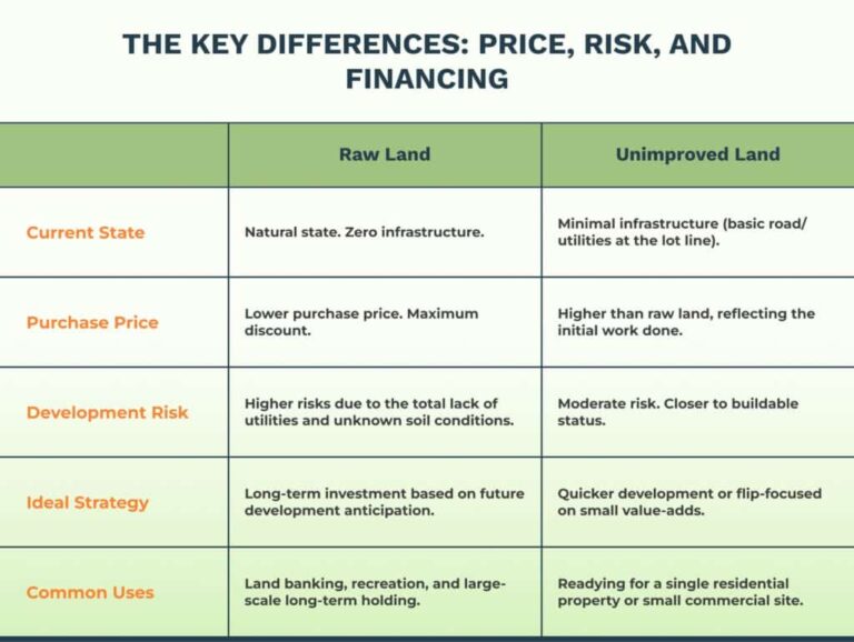 Raw Land vs Unimproved Land: Key Differences Explained